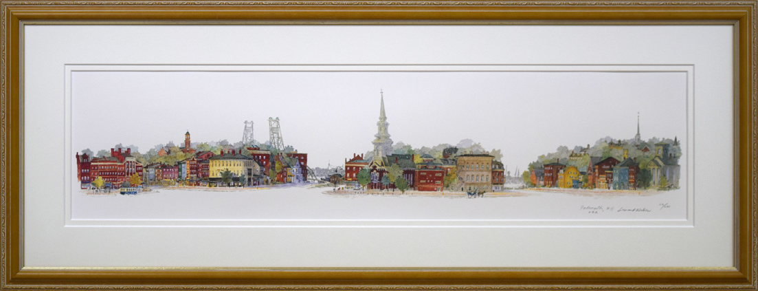 【目立った傷や汚れなし】【小竹美術】真作保証 レオナルド ウェーバーLeonard Weber「Portsmouth N・H USA」版画40 ...