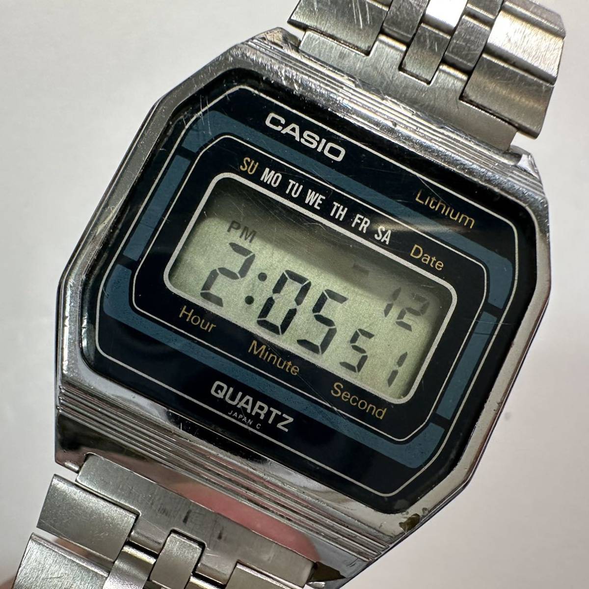 【やや傷や汚れあり】電池交換済み CASIO カシオ QUARTZ 155 B817 デジタル式 腕時計 vintage digital ...