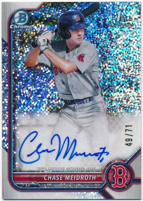 【目立った傷や汚れなし】Chase Meidroth 2022 Bowman Draft Baseball Autograph Chrome Draft Pick Autographs ...