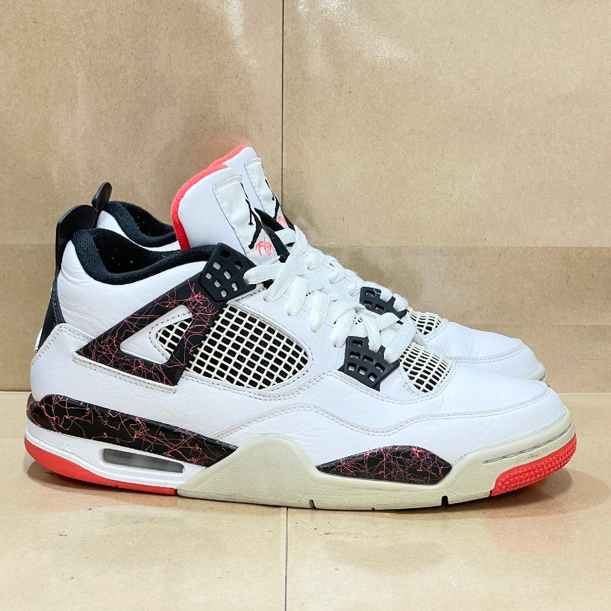 【傷や汚れあり】26.5cm AIR JORDAN 4 AJ4 RETRO 308497-116 エア ジョーダン 4 レトロ フライト ノスタルジー メンズ スニーカー LH H98163の ...