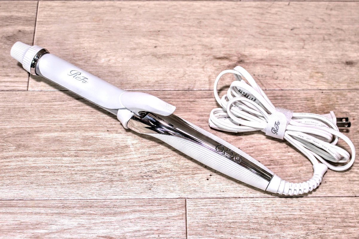 【やや傷や汚れあり】MTG ヘアアイロン ReFa BEAUTECH CURL IRON 26 / リファビューテックカールアイロン26mm ホワイト RE-AG00A 22年製 7M644の ...