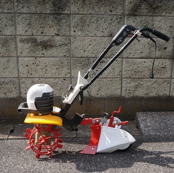 【未使用に近い】美品 ACV-1500 京セラ KYOCERA 電気カルチベータ 電気耕うん機 培土器 & 培土けん引車輪 左右セットの落札 ...