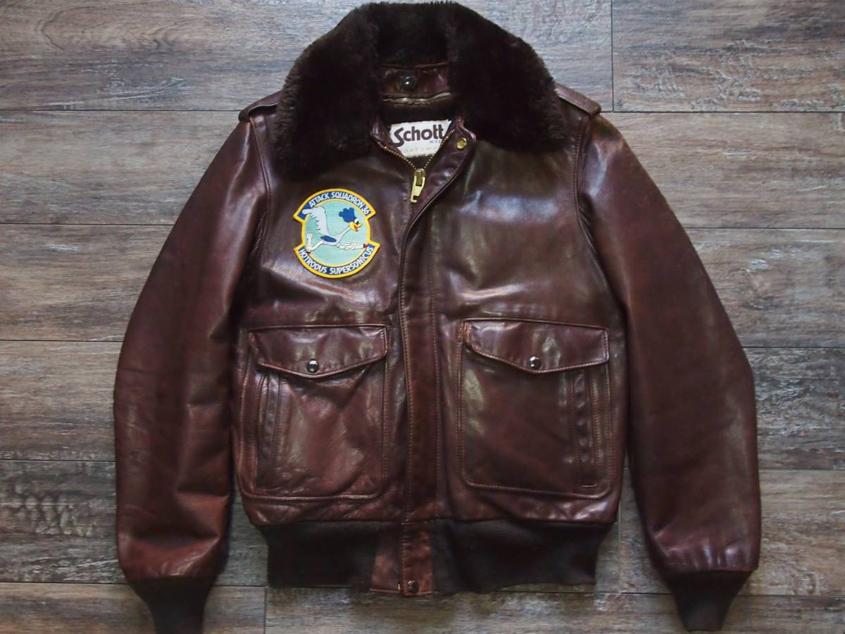 【やや傷や汚れあり】ショット Schott 184SM G-1 80sボンバージャケット フルセット 38 ブラウン /ライダース レザージャケットの落札情報詳細 - Yahoo!オークション ...