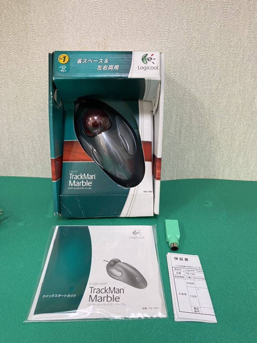 美品Logicool Trackman Marble TM-150r T-BC21 ロジクール トラックマン マーブル 有線 マウス トラック ...