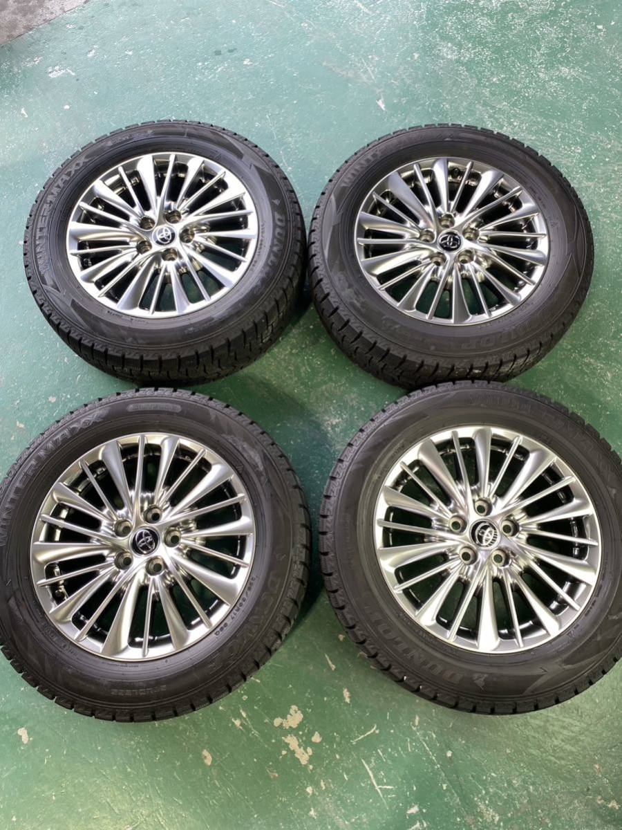 【目立った傷や汚れなし】toyota アルファード ヴェルファイア 30系 純正 225 60r17 スタッドレス タイヤホイールセット