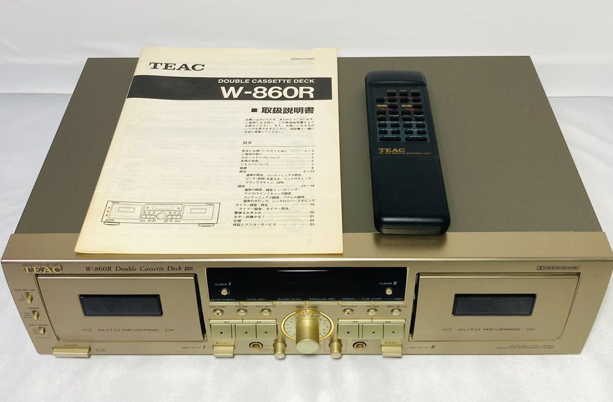 【やや傷や汚れあり】TEAC W-860R ダブルカセットデッキ・オートリバース・取説コピー付き ②ブラック色・稼働品・工房あなろぐ出品の落札 ...