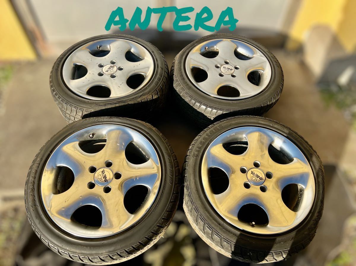 【傷や汚れあり】1売切 ANTERAアンテーラ ホイール タイヤ付 FIRESTONE 255/40ZR17-235/45ZR17 ET-35 ...