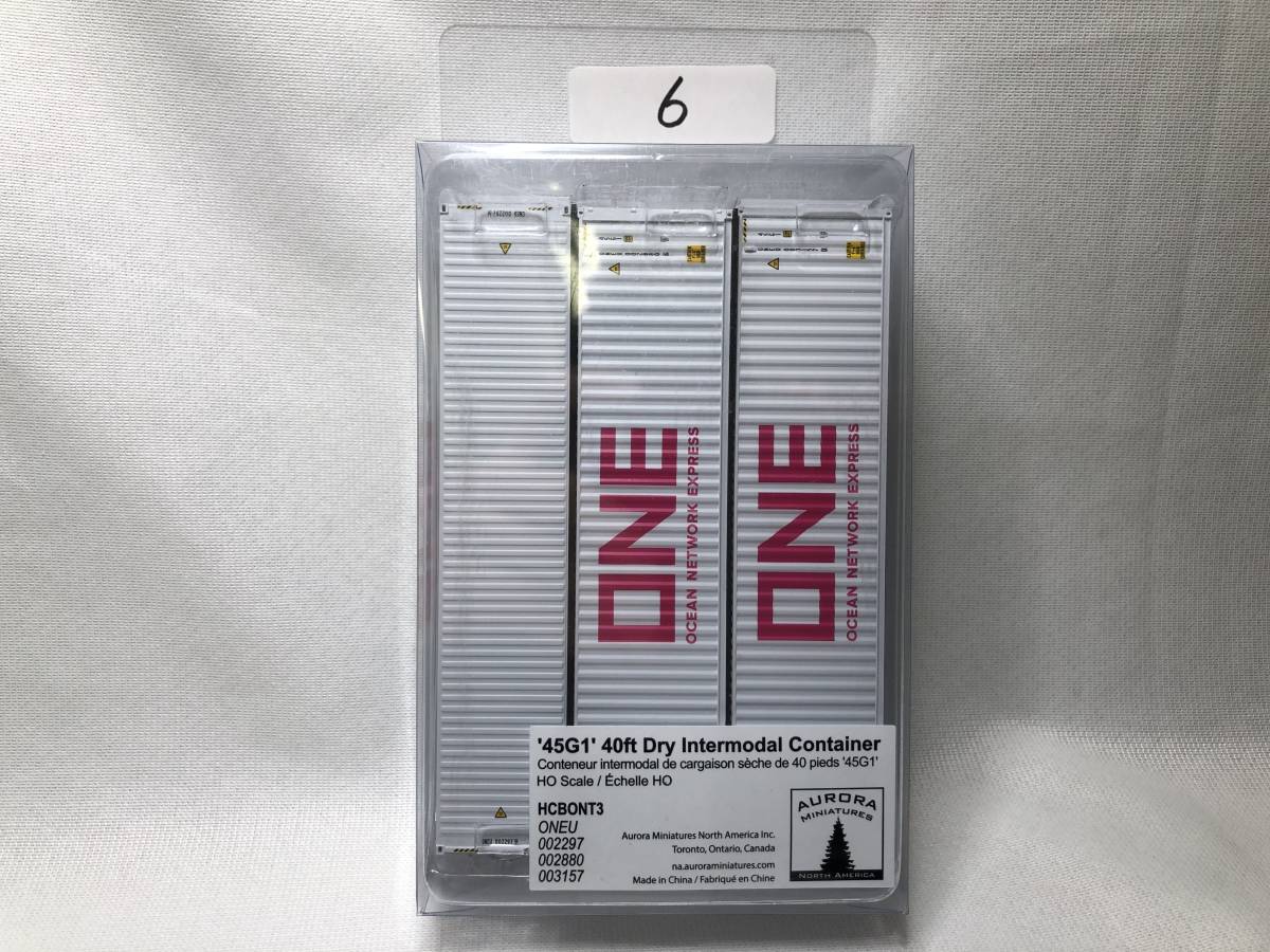 【未使用】⑥ ONE コンテナ 40ft Dry Intermodal Container（3個セット）HO（1/87）AURORA ...