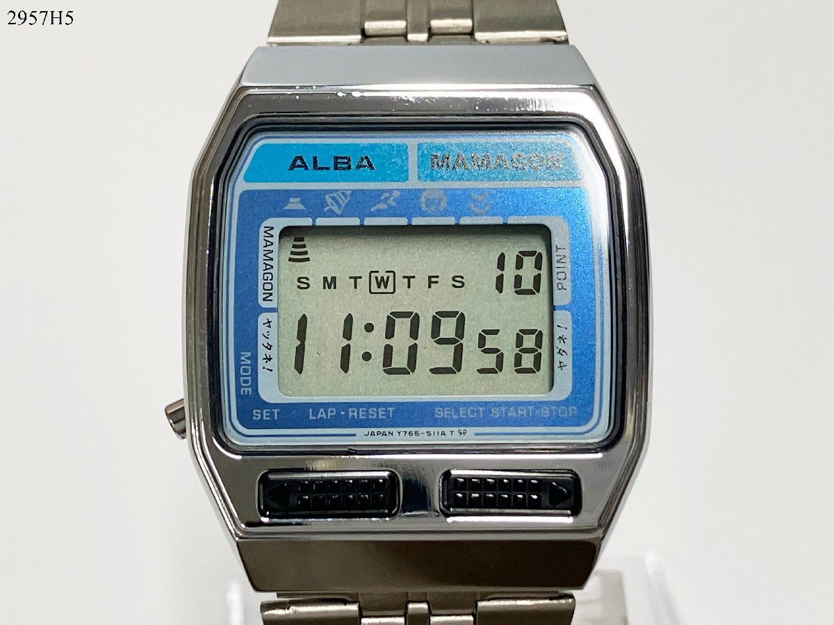 【傷や汚れあり】K005-M18-878 SEIKO ALBA MAMAGON セイコー アルバ ママゴン 腕時計 メンズ デジタル Y765 ...