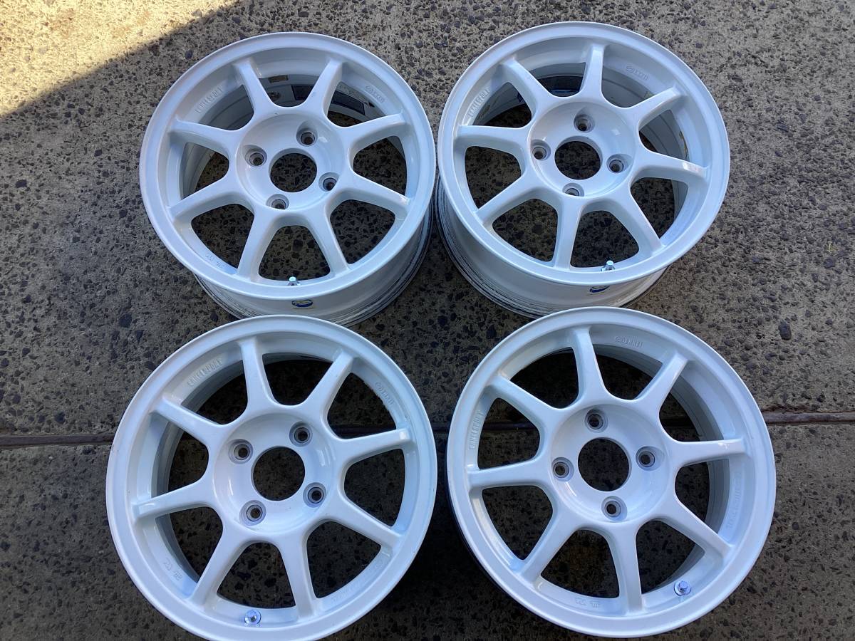 【やや傷や汚れあり】M6957 EMKEI SPORT RC-T2 6.5J +45 114.3 4H 15インチアルミ4本組☆彡 曲がり無し ...