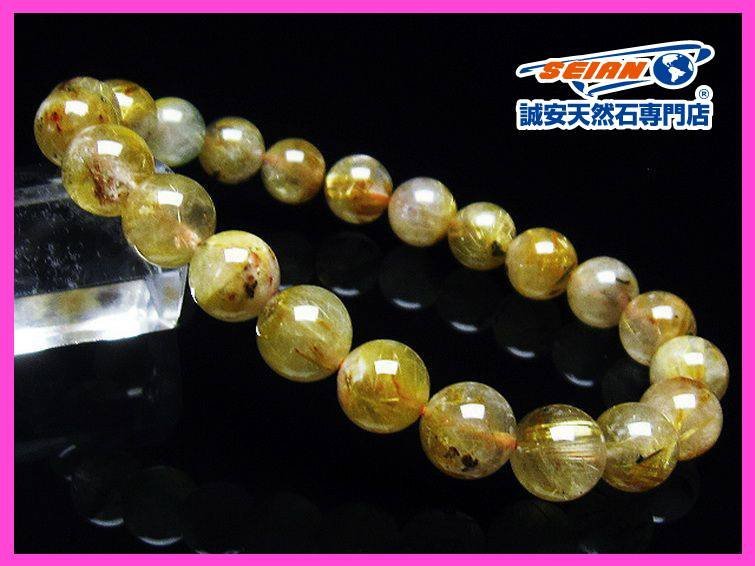 【未使用】誠安 ゴールドタイチンルチルブレスレット 9mm [T116-11686]の落札情報詳細 - Yahoo!オークション落札価格検索 オークフリー