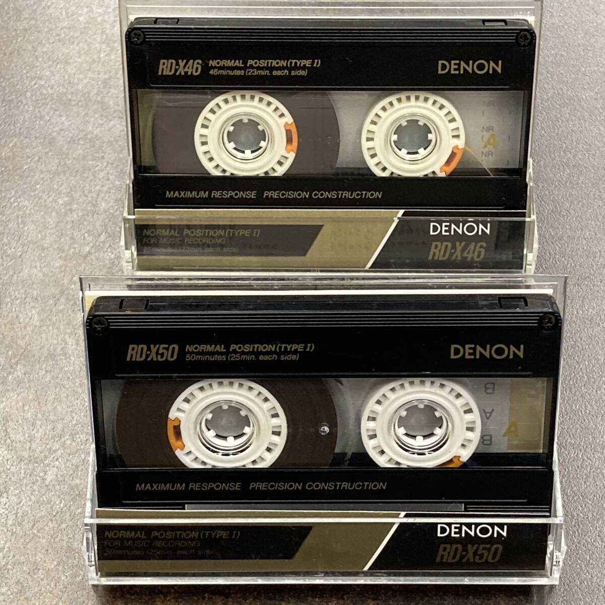 【やや傷や汚れあり】1786T デノン RD-X 46 50分 ノーマル 2本 カセットテープ/Two DENON RD-X 46 50 Type I Normal Position ...