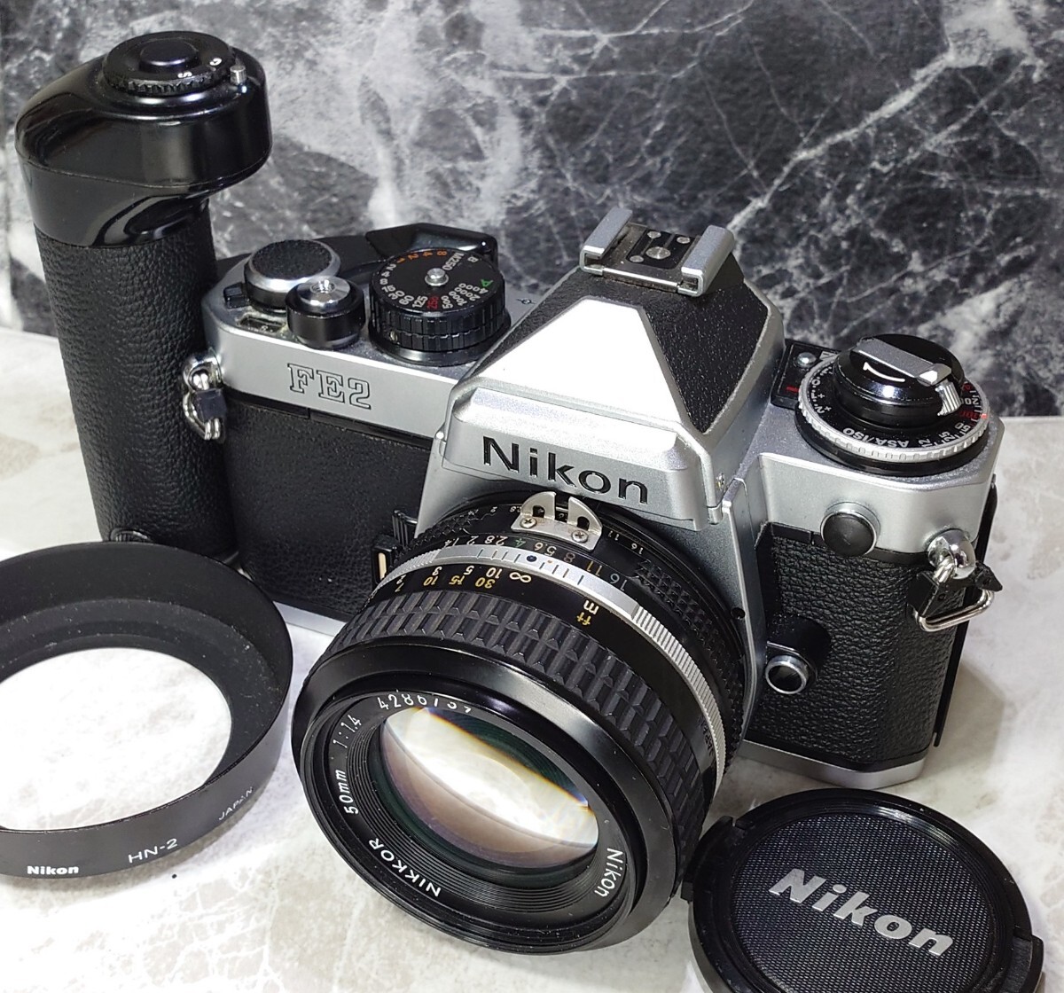 【目立った傷や汚れなし】【終活コレクション整理】 Nikon FE2＋Ai NIKKOR 50mm f1.4＋モータードライブMD−11 各 ...