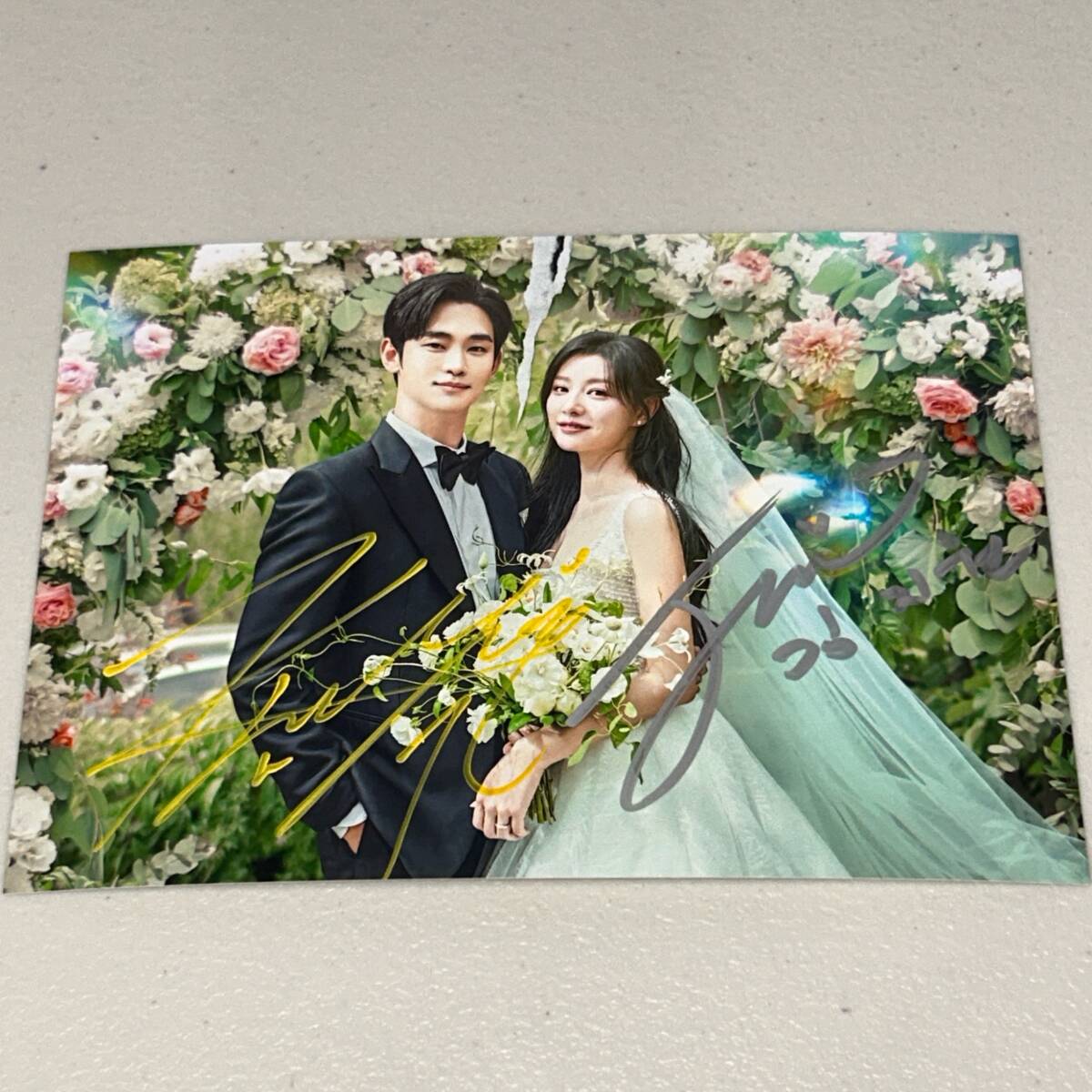 【目立った傷や汚れなし】キム・スヒョン＆キム・ジウォン 韓国ドラマ「涙の女王」スチール写真 2lサイズ 直筆サインの落札情報詳細