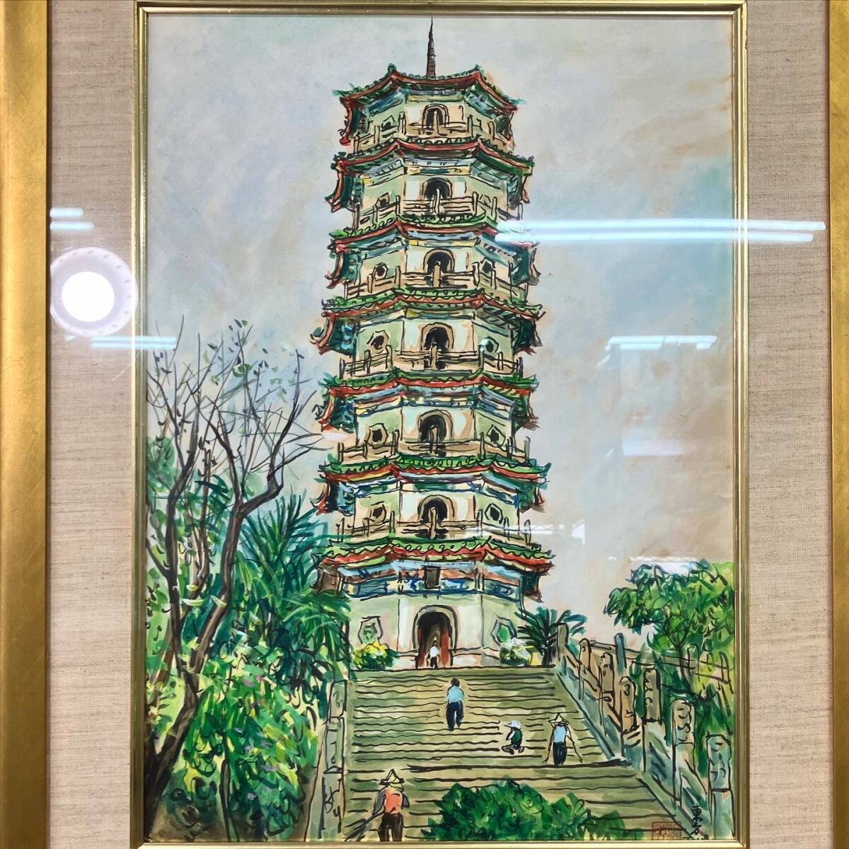 【やや傷や汚れあり】京都⑯ 台湾画家 東方昭然 水彩画 サイン有り 中国画 額装 風景画 705mm×555mmの落札情報詳細 - Yahoo!オークション落札価格検索 オークフリー