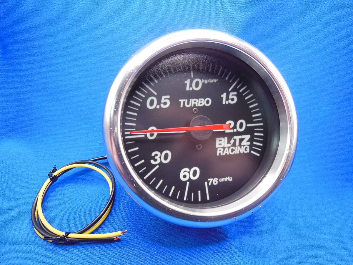 【傷や汚れあり】☆BLITZ ブースト計 80φ ドデカ 特大 機械式 Boost meter ブリッツ ターボメーター LED仕様 TURBO RACING 黒 検 HKS オオモリ ...