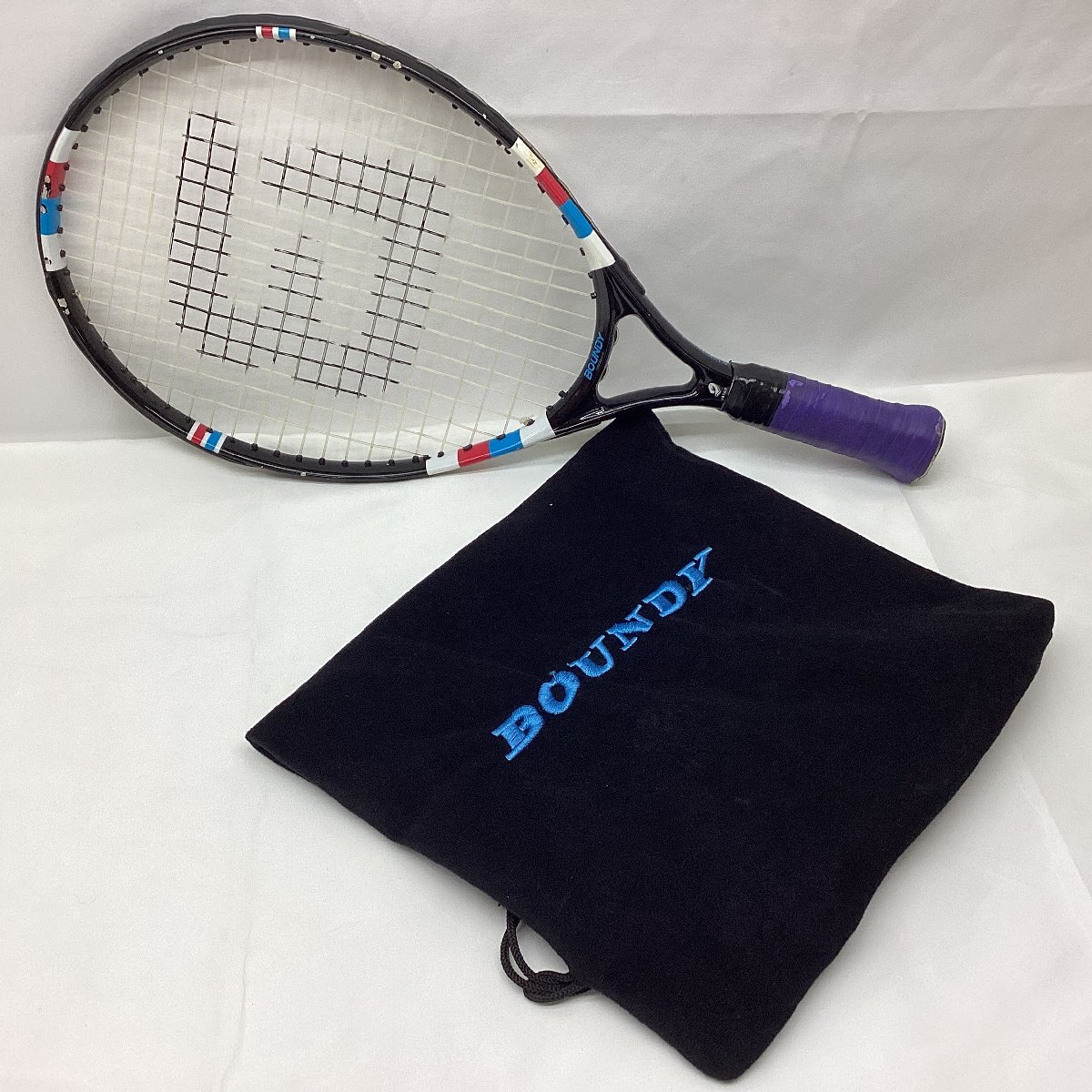 【傷や汚れあり】中古 ラケット／BOUNDY BOUND ACE YU-GA バウンディ ユウガ J.B.T.A.I.F バウンドテニス 袋 ...