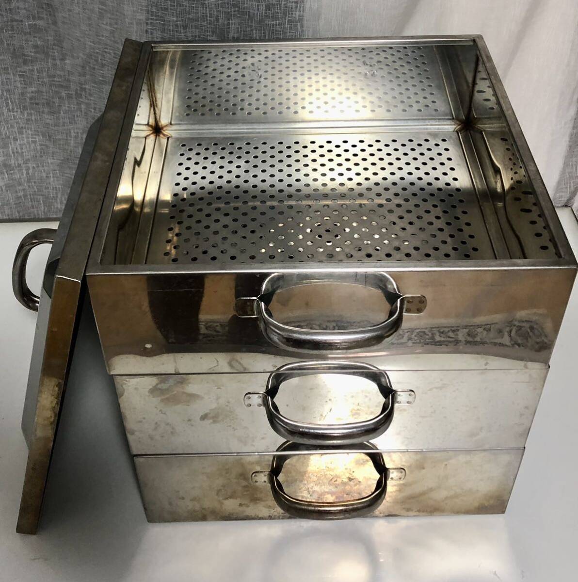 【やや傷や汚れあり】BIG SALE ★★おすすめ★★STAINLESS USED SQUARE STEAMER 40業務用角蒸器 40× ...
