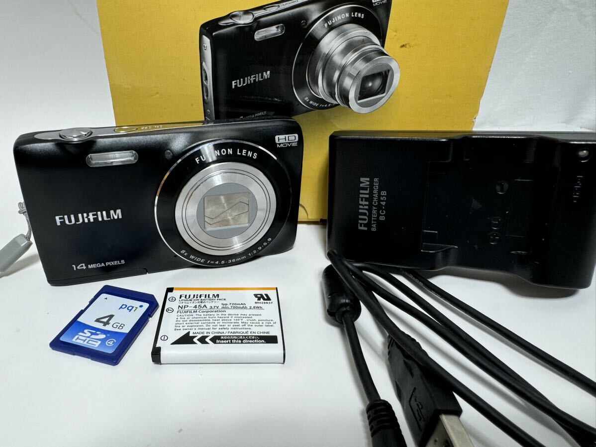 【やや傷や汚れあり】t101)デジタルカメラ FUJIFILM FINEPIX JZ100 富士フィルム ファインピクス BATTERY PACK NP-45A 充電器 BC-45BU ...