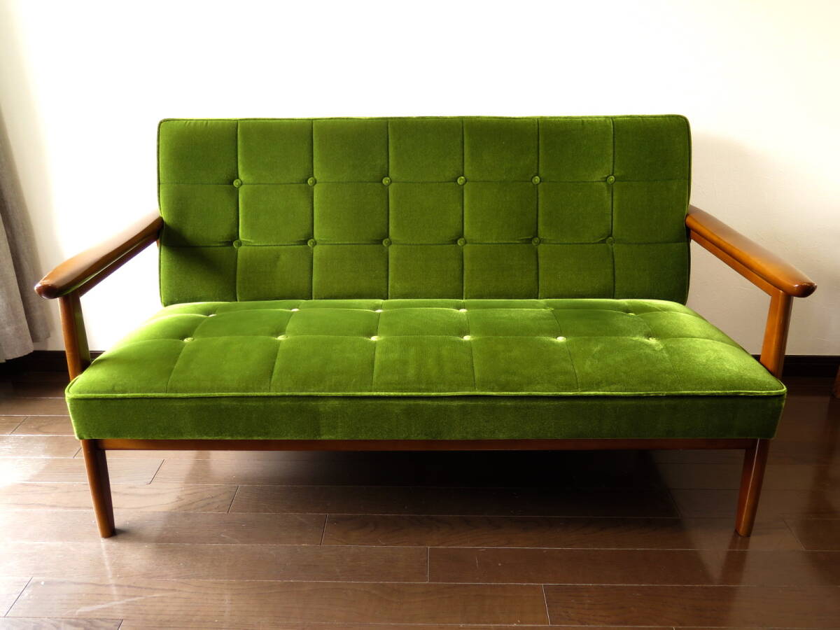 【傷や汚れあり】カリモク60 Kチェア karimoku60 2人掛けソファ 2シーター 2P モケットグリーン ビンテージ アンティーク ミッドセンチュリー レトロの落札情報詳細 ...