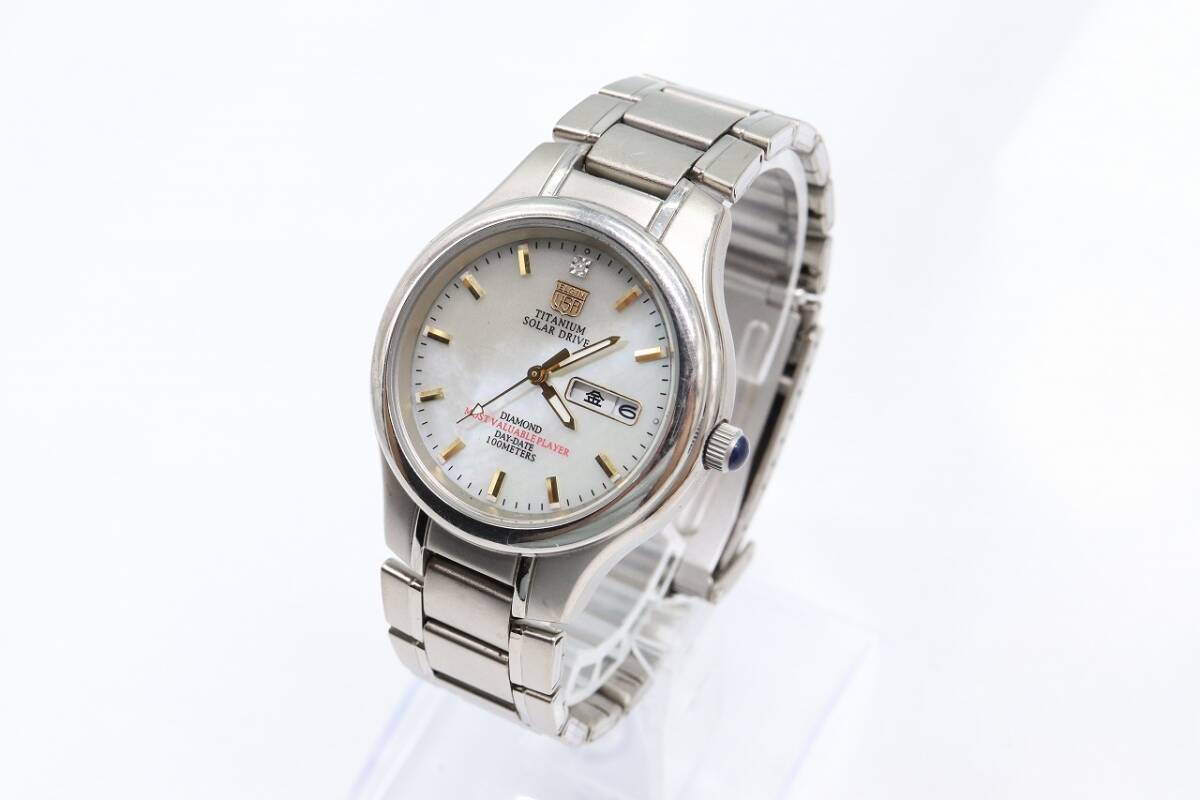 【目立った傷や汚れなし】【W174-43】ELGIN USA TITANIUM DIAMOND エルジン チタニウム ダイヤモンド デイデイト ...