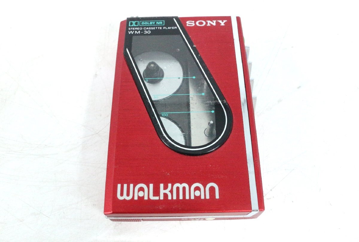 【やや傷や汚れあり】【ト足】 SONY ソニー カセットウォークマン WALKMAN WM-30 レッド 昭和レトロ CITY POP ...