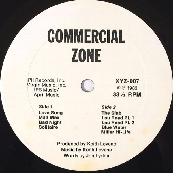 【中古】★PIL★Commercial Zone 初回白ジャケPiL Records Inc. XYZ-007 廃盤LP NW POST ...