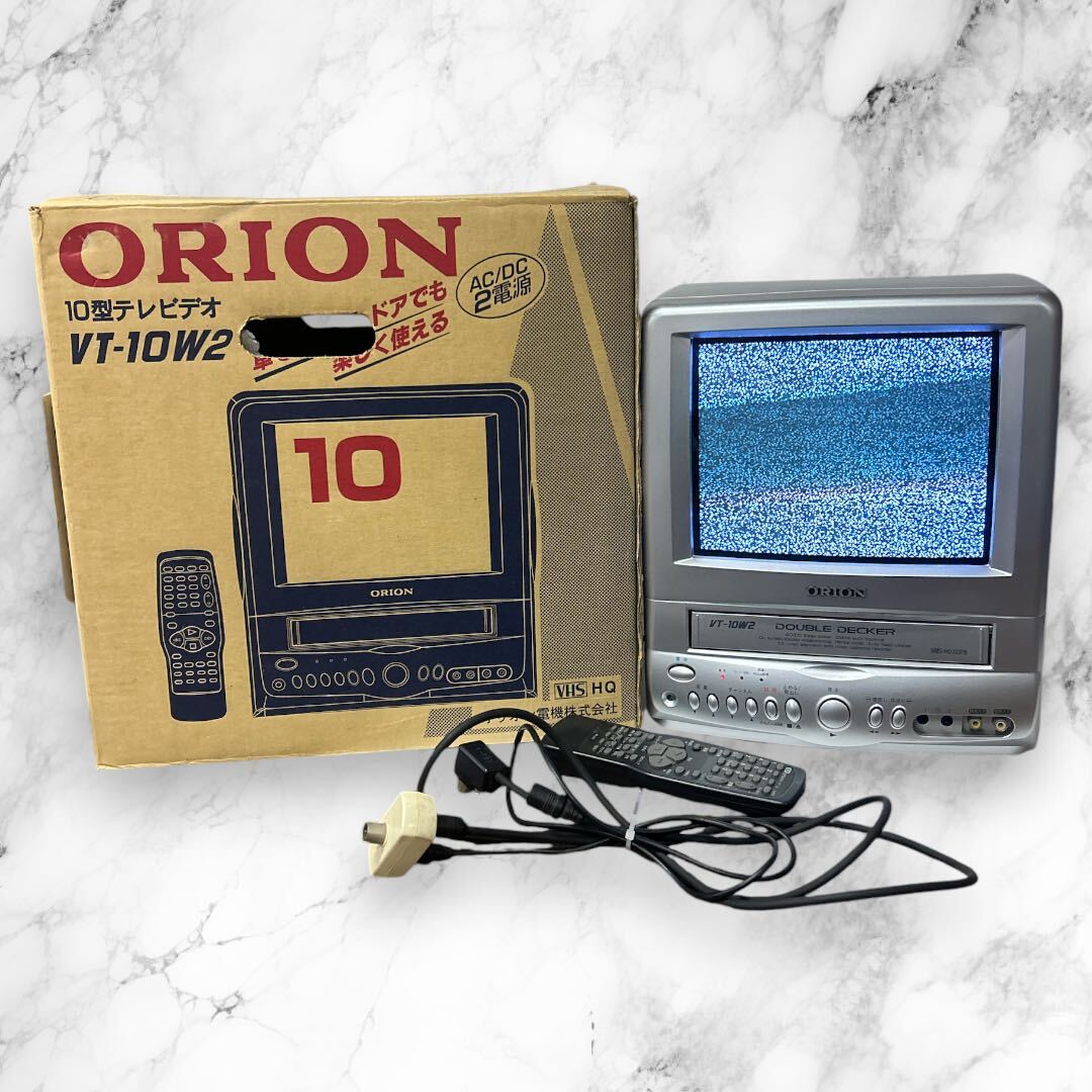 【やや傷や汚れあり】(須)【通電確認済み ORION オリオン 10型テレビデオ ブラウン管テレビ カラーテレビ リモコン付 VHS VT-10W2 AC/DC 2電源ビデオ付の落札情報詳細 ...