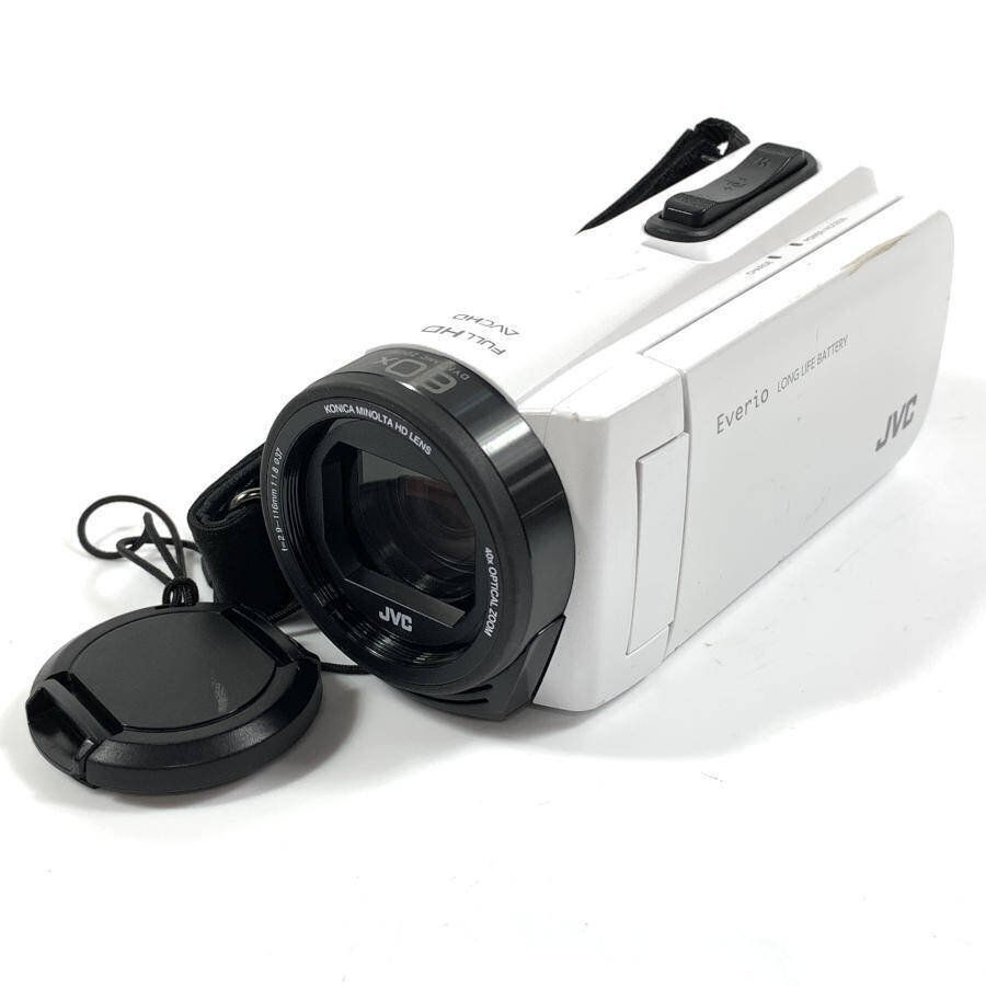 【傷や汚れあり】JVC GZ-F270-W デジタルビデオカメラ 本体レンズ:KONICA MINOLTA HD LENS 40× ...