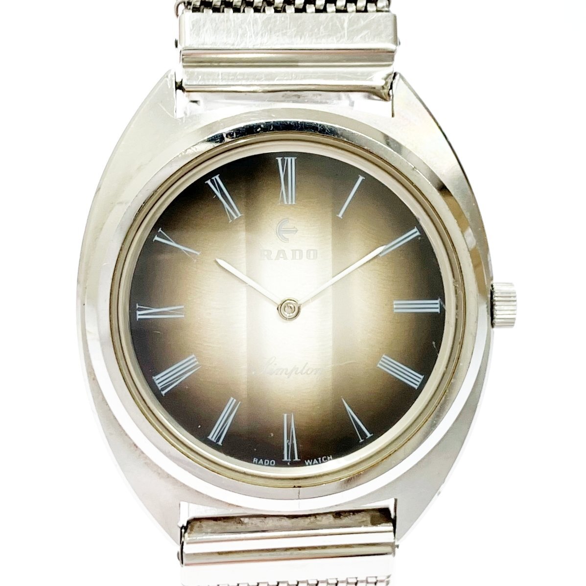 【傷や汚れあり】【1円スタート】RADO ラドー Simplon シンプロン SS ブラウン系文字盤 手巻き メンズ腕時計 348647の落札 ...