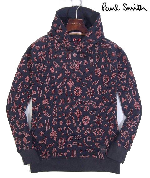 【未使用】※水148新品 ポールスミス プルオーバーフーディー パーカー 【 M 】 スウェットパーカ Paul Smith パーカ 紺系の ...