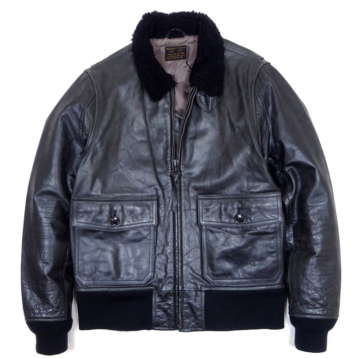 【目立った傷や汚れなし】Lee type G-1 LEATHER FLIGHT JACKET 希少 リー G-1タイプ 牛革 レザーフライトジャケット M 黒 19526の落札情報詳細 ...