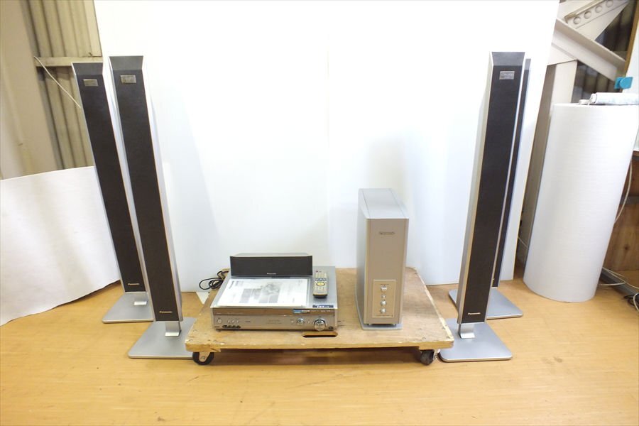【やや傷や汚れあり】 Panasonic パナソニック SU-XR57 SB-WA80 SB-PC81 SB-FS80×4本 ホームシアターシステム アンプ 中古 現状品 ...
