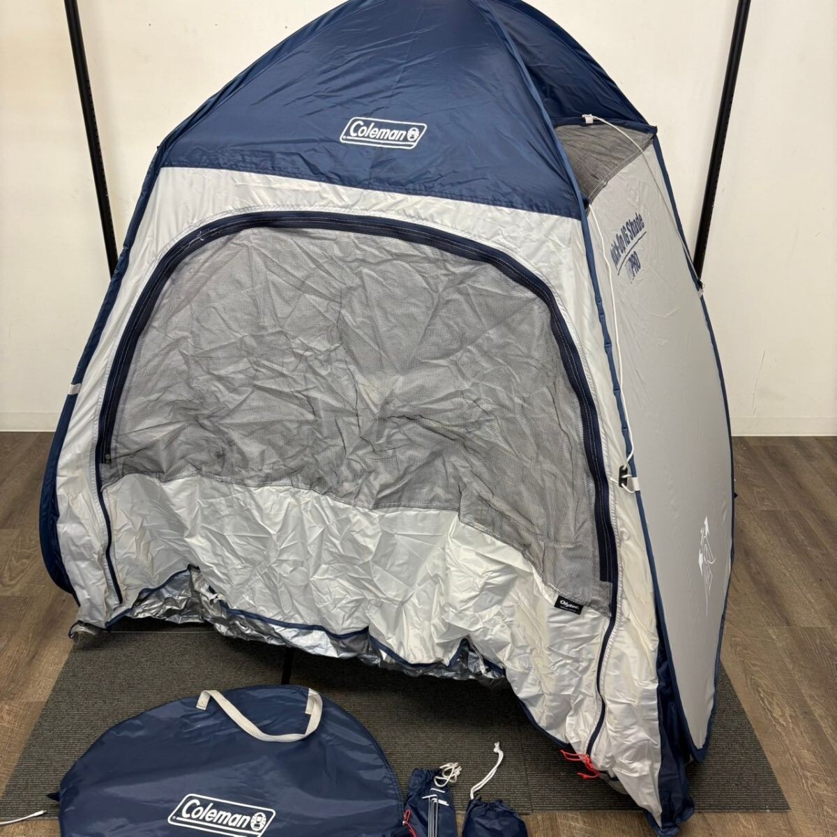 【傷や汚れあり】H231-K58-1053 Coleman コールマン テント クイックアップIGシェード ネイビー＆グレー UVPRO ...