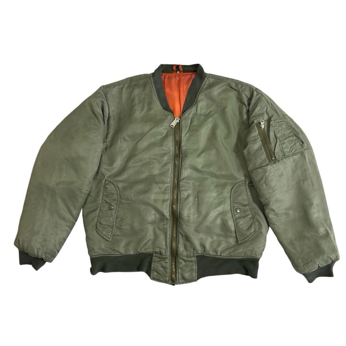 【やや傷や汚れあり】90s 民間 MA-1 中綿入り フライトジャケット ミリタリー 90年代 ビンテージ ボンバージャケット 民間用 U.S.AIRFORCE アメリカ軍 米軍 USAFの ...