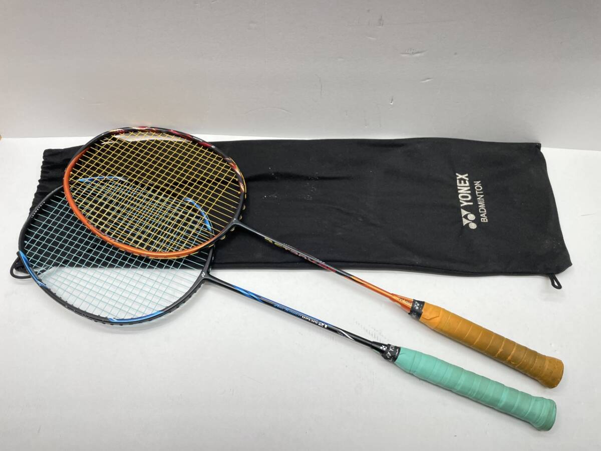 【傷や汚れあり】01w5156 YONEX ヨネックス バドミントン ラケット 2本 アストロクス 99 アークセイバー UPLUS21 4U5 ASTROX99 ARCSABER ...