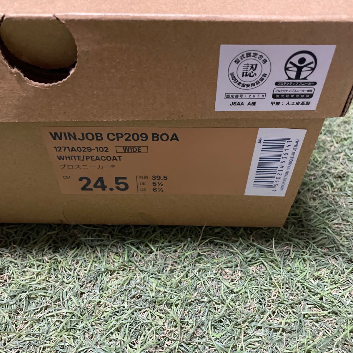 【未使用】AS1168-M25 ASICS アシックス ウィンジョブ CP209 BOA 3E相当 ホワイト×ピーコート 24.5cm 安全靴 ...