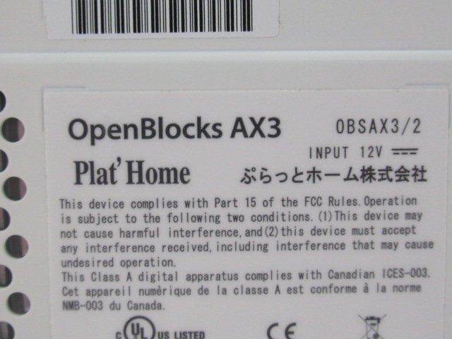 【やや傷や汚れあり】AD0234 Ω 新LF 0274t 保証有 Plat‘Home【 OBSAX3/2 】ぷらっとホーム OpenBlocks AX3 イーサ2ポート AC付・祝10000 ...