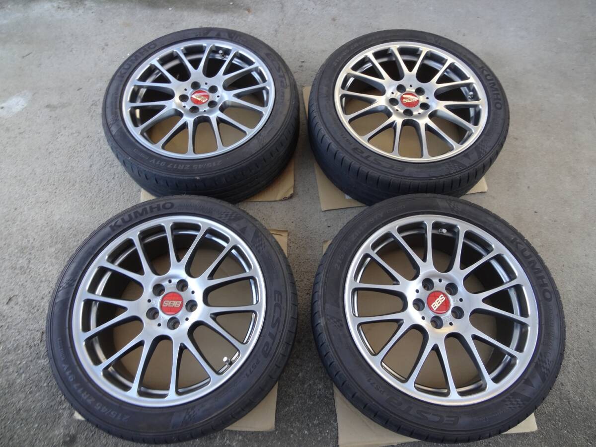 【やや傷や汚れあり】BBS 17インチ ガンメタ ガリガリ無 山有 215-45-17 プリウス レクサス CT200h カローラ インプレッサ レガシー 86 BRZ RE5005の落札情報 ...