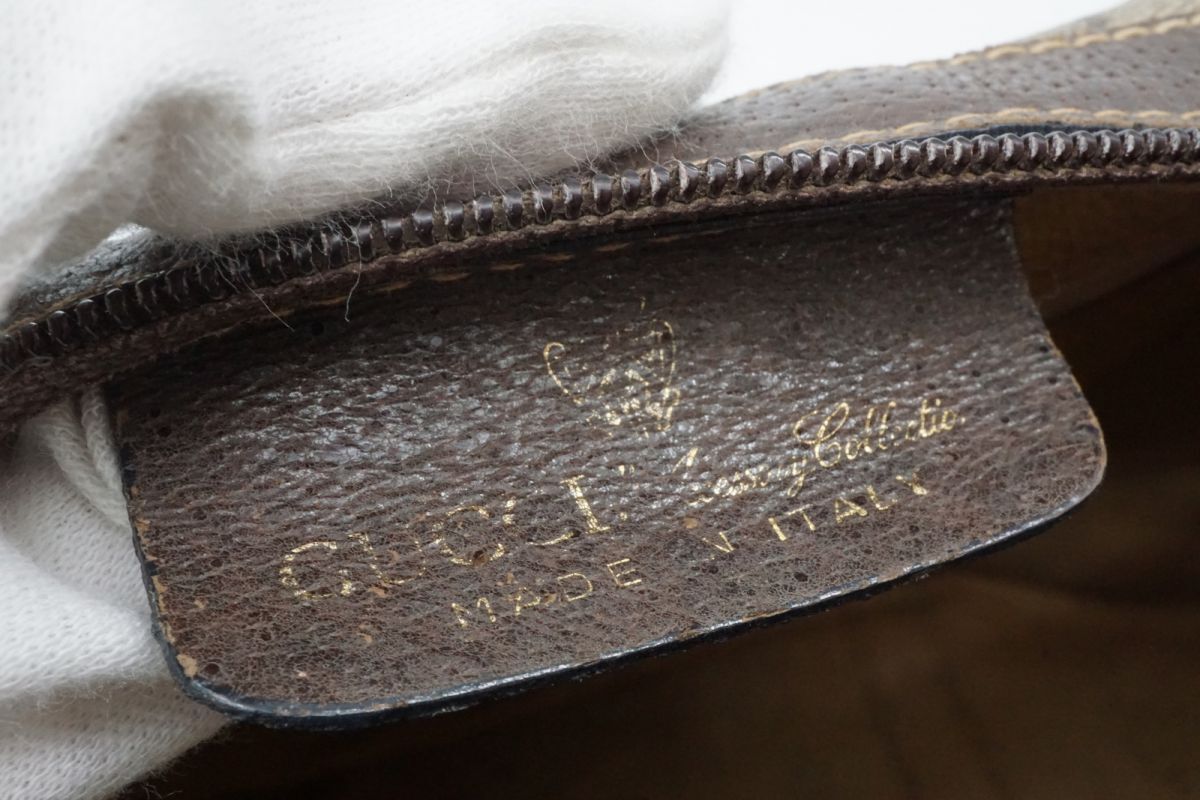 【やや傷や汚れあり】1円〜 オールド グッチ アクセサリーコレクション ボストン ハンドバッグ トート シェリー GGプラス PVCレザー ...