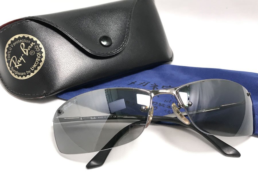 【やや傷や汚れあり】 良品！ RayBan レイバン サングラス RB3183 004/82 63口15 POLARIZED 重量約25.1g ...