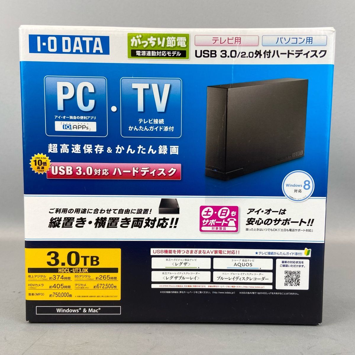 【目立った傷や汚れなし】G10上F8 I・O DATA アイ・オー・データ USB 3.0 外付ハードディスク HDD HDCL-UT3.0K 3.0TB 高速転送の落札情報詳細 ...