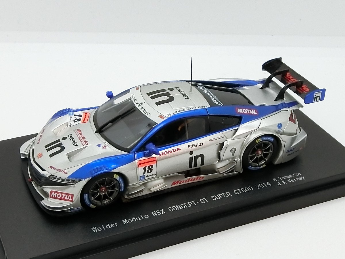 【やや傷や汚れあり】 EBBRO エブロ 1/43 HONDA ホンダ SUPER GT500 Weider Modulo NSX CONCEPT-GT 2014 #18 45070の落札情報 ...