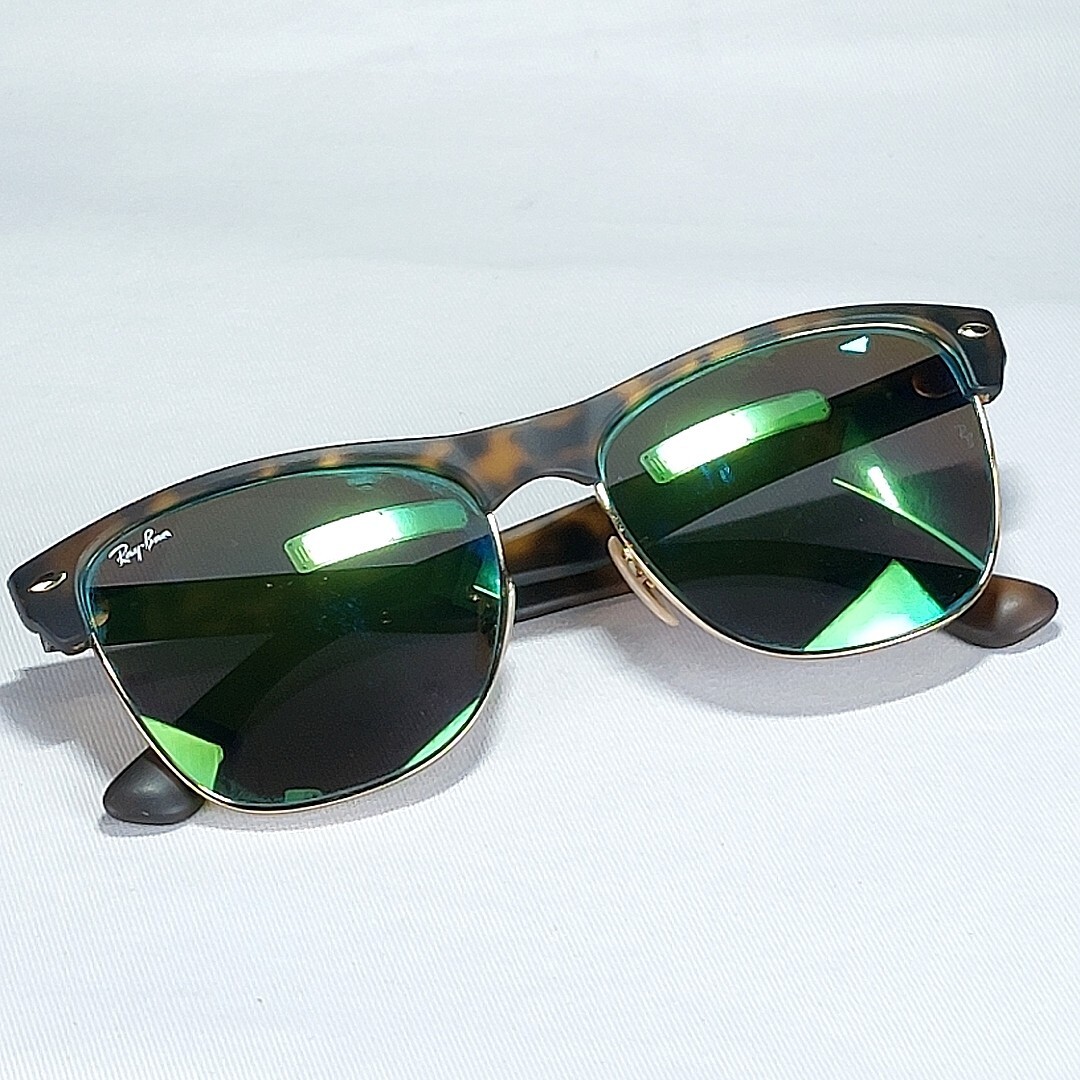 【目立った傷や汚れなし】美品 RAY-BAN レイバン RB4175 6092/19 3N CLUBMASTER サングラス アイウェア メガネ コンビフレーム べっ甲柄 ミラーレンズの落札 ...