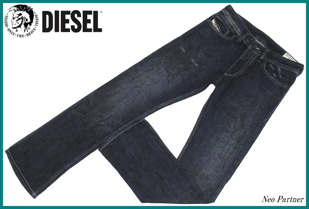 【目立った傷や汚れなし】イタリア製 即決 美品 DIESEL ディーゼル TROULEG 008BI ヴィンテージ加工 シューカット インディゴ デニムパンツ ジーンズ W26 メンズの落札 ...