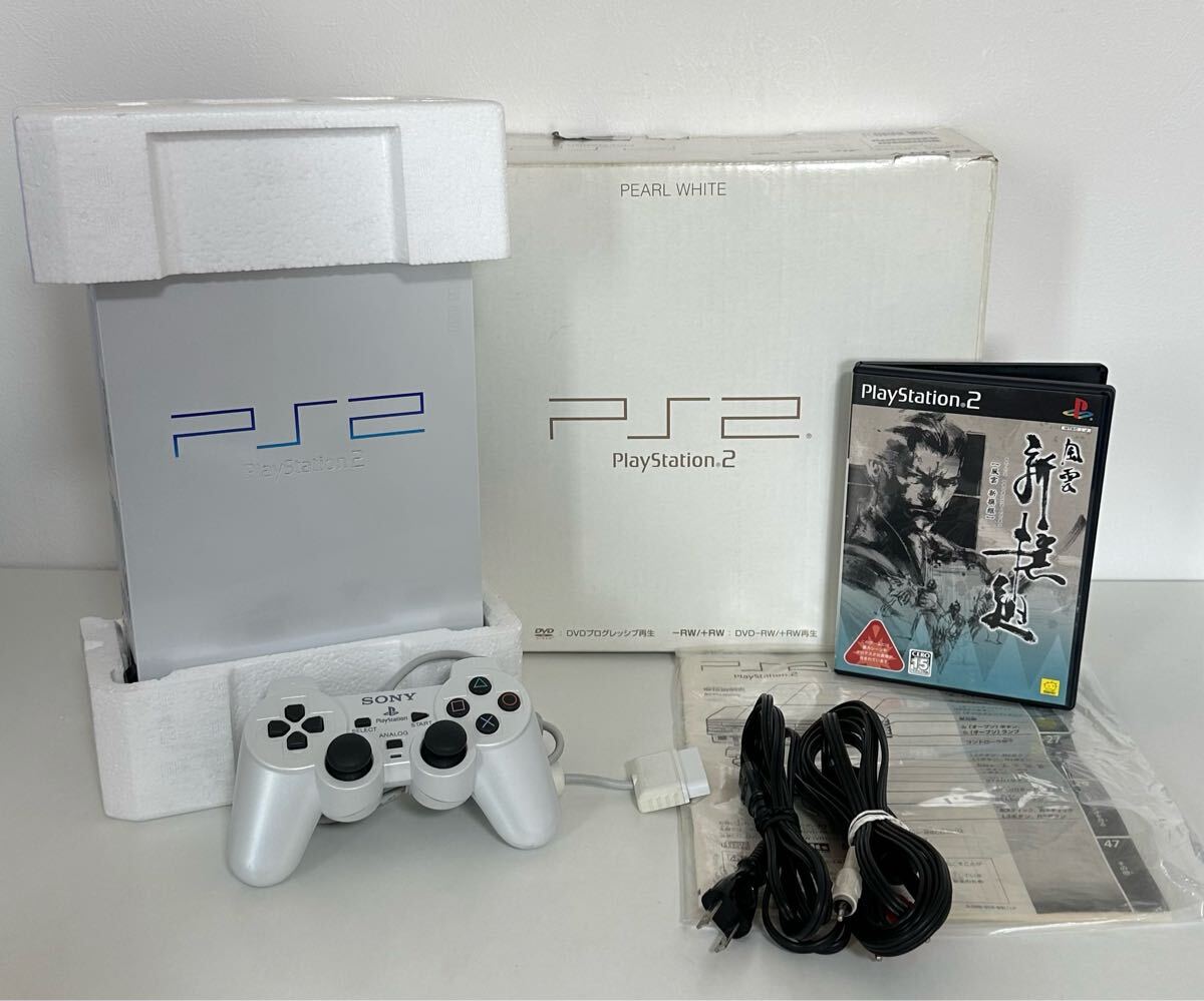 【目立った傷や汚れなし】(26) ★動作確認済★ PlayStation 2 PS2 本体 パール ホワイト SCPH-50000 PW ソニー コントローラー SONY PS2 パール ...
