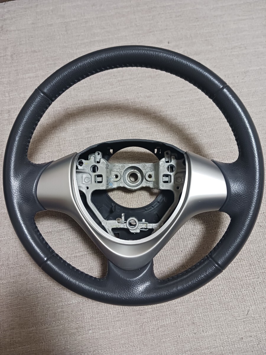 【やや傷や汚れあり】スズキ ワゴンR ステアリング レザー ハンドル ハスラー MR41S MR31Sスペーシア MK42S MK32Sジムニー JB23W ワゴンR MH34S MH44S ...