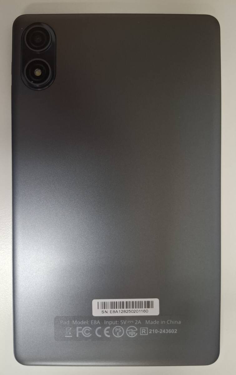 【目立った傷や汚れなし】【貴重・美品】ZULEISY E8A タブレット アンドロイド 800×1340インチ CPU:T606 オクタコア 16GHz カメラ:リア8MP+フロント5MP ...