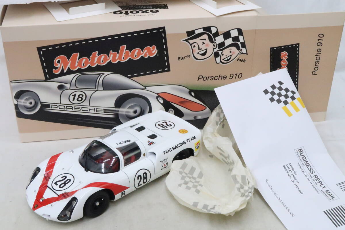 【目立った傷や汚れなし】＊ EXOTO Motorbox PORSCHE 910 #28 TAKI RACING TEAM 生沢徹 ポルシェ 箱付 1/18 イイハレの落札情報詳細 ...