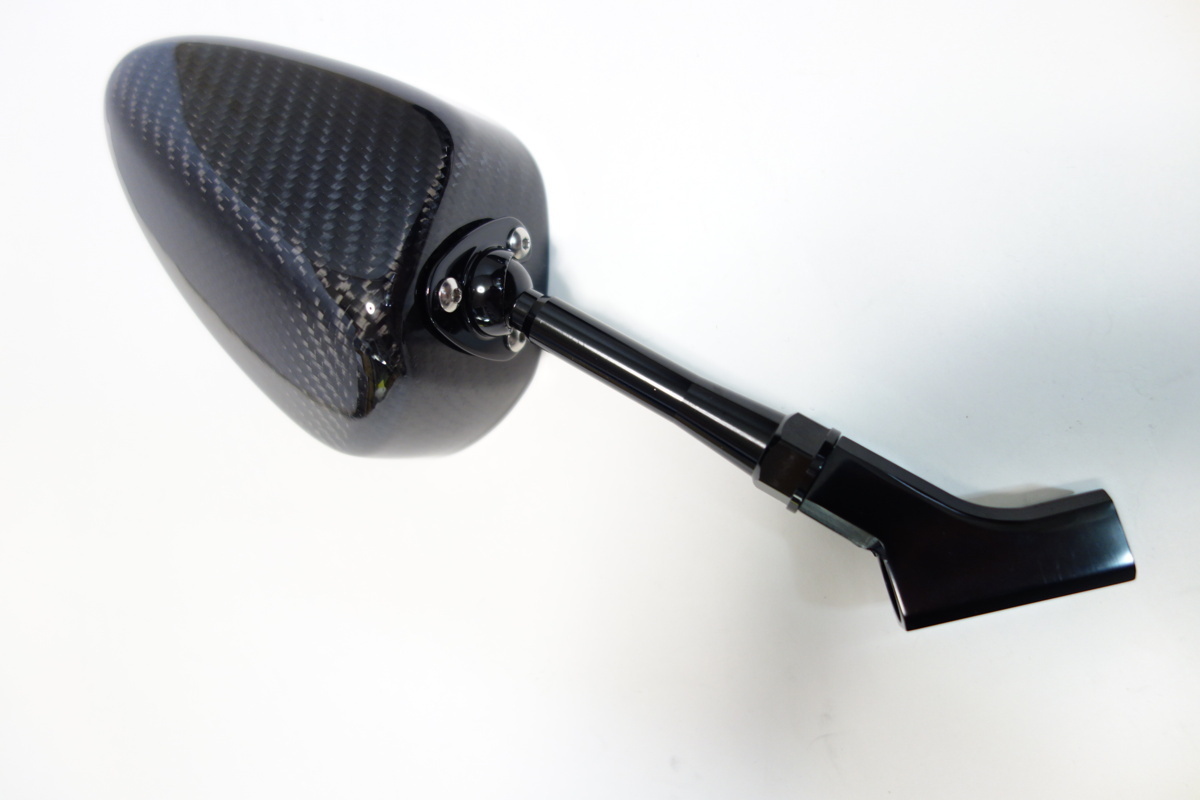 【未使用】【SIMOTA正規品】カーボンバックミラー【100mm・ブルーレンズ】 正ネジ/逆ネジ 10mm左右セット 本物カーボン超軽量ミラー ...